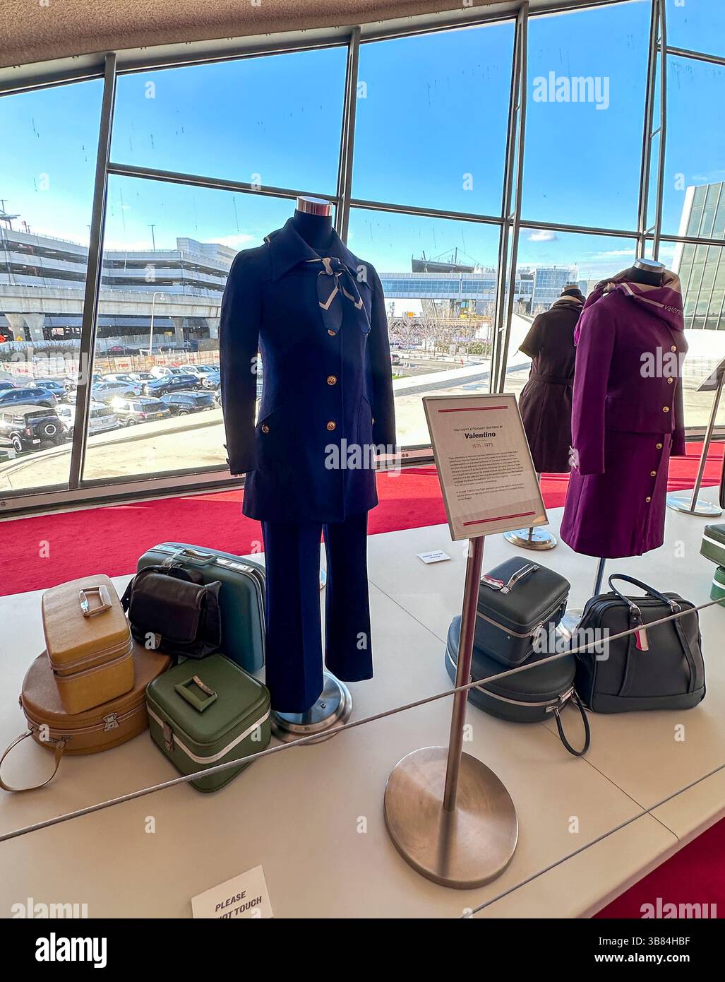 TWA uniform fashion exhibit on display at the TWA Hotel at JFK ...