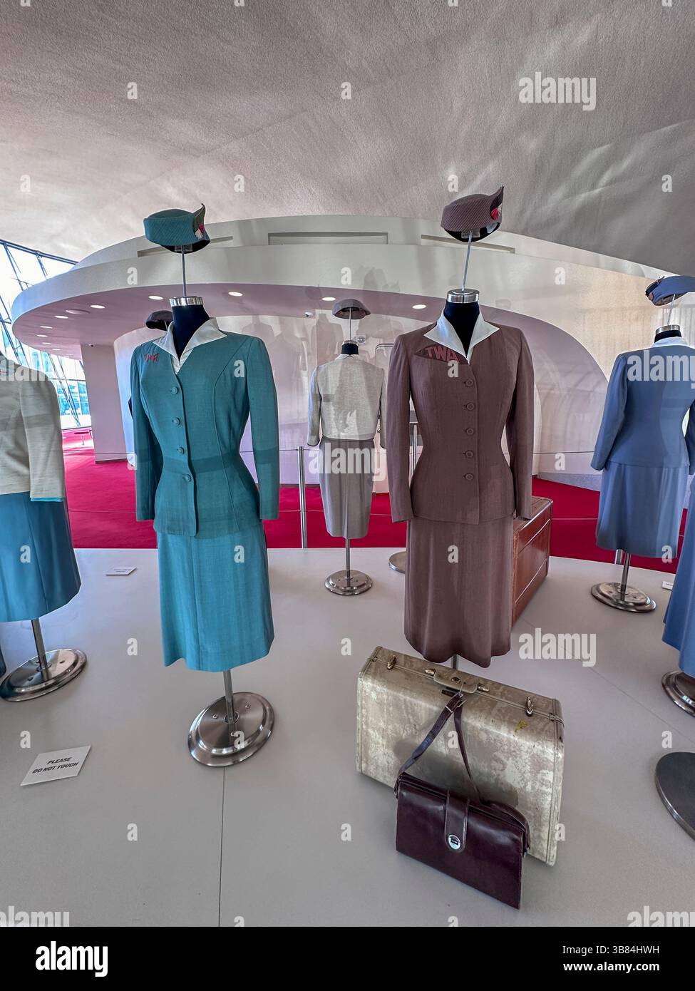 TWA uniform fashion exhibit on display at the TWA Hotel at JFK ...