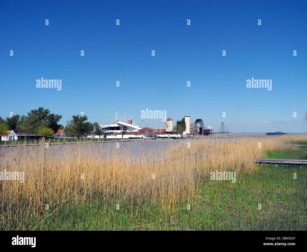 Moerbisch, Austria - April 20, 2025: Lake Neusiedl - a steppe lake and ...