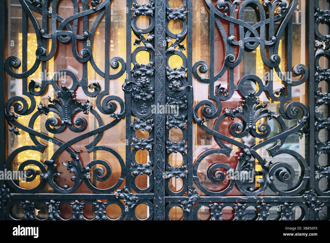 Beautiful wrought-iron gates with floral patterns Stock Photo - Alamy