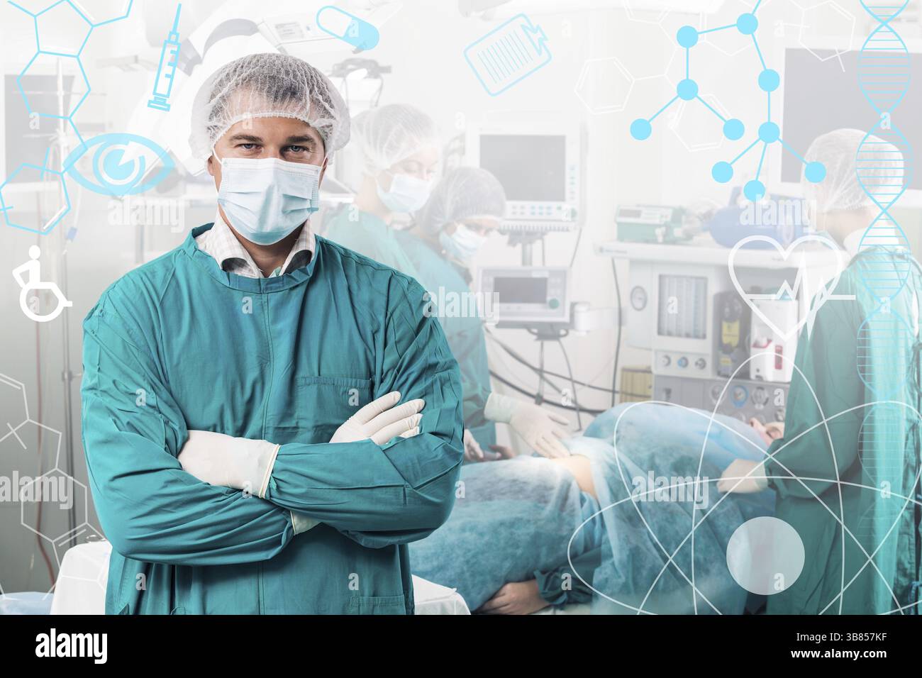 Team of surgeon in uniform perform operation on a patient Stock Photo ...