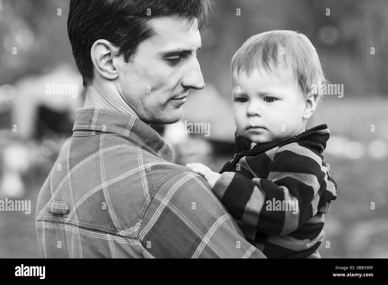 Son togetherness Black and White Stock Photos & Images - Alamy