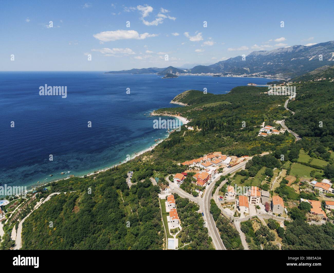Aerial shot empty beach town hi-res stock photography and images - Alamy