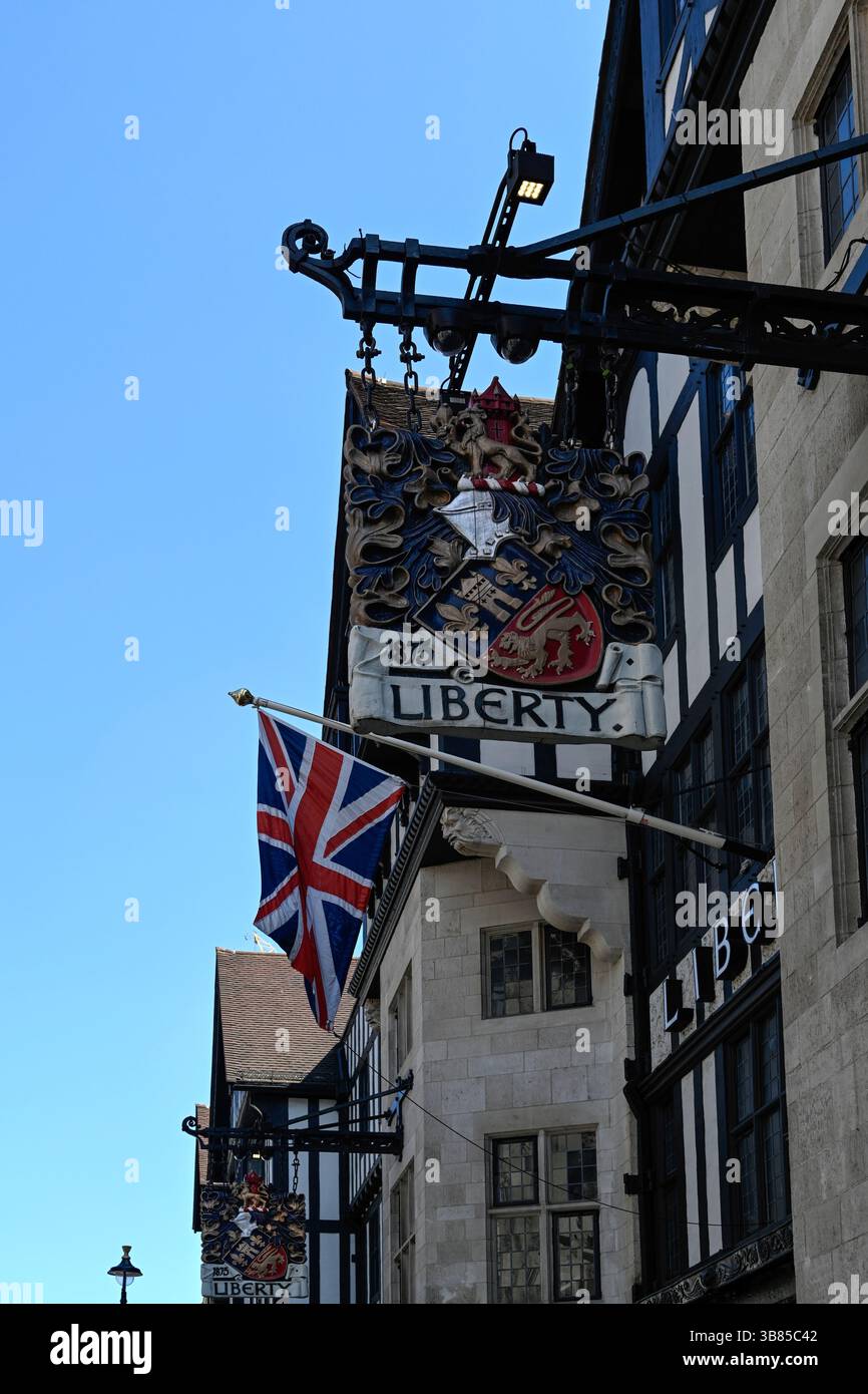 LONDON, UK - APRIL 29, 2025: Sign outside Liberty department store in ...