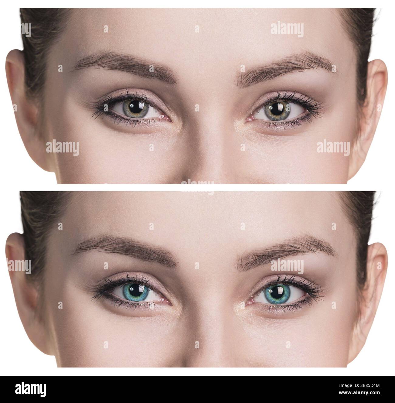 Beautiful female eyes close up in color contact lenses Stock Photo - Alamy