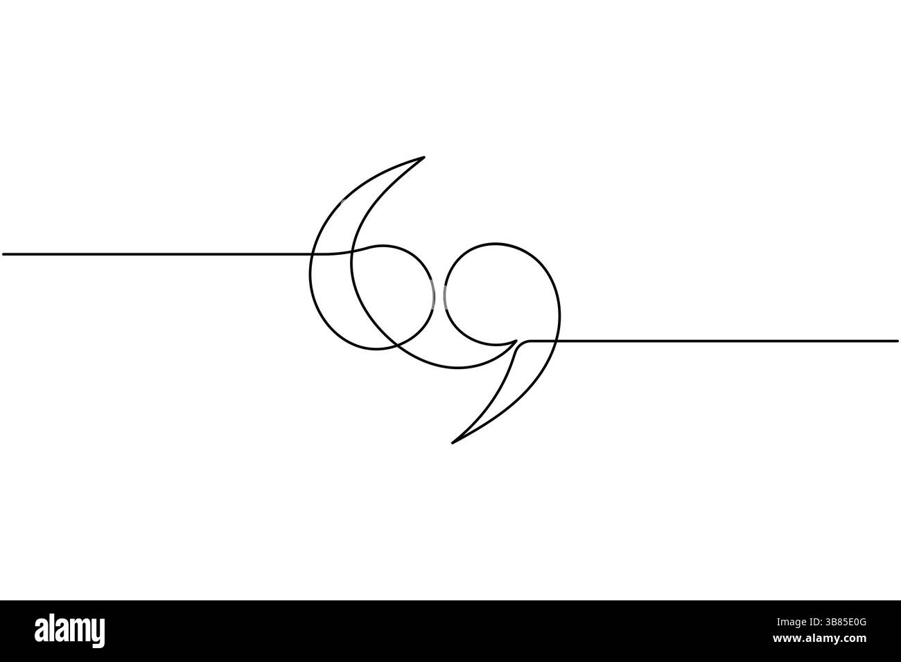 Quote mark continuous one line drawing and minimalist style isolate ...