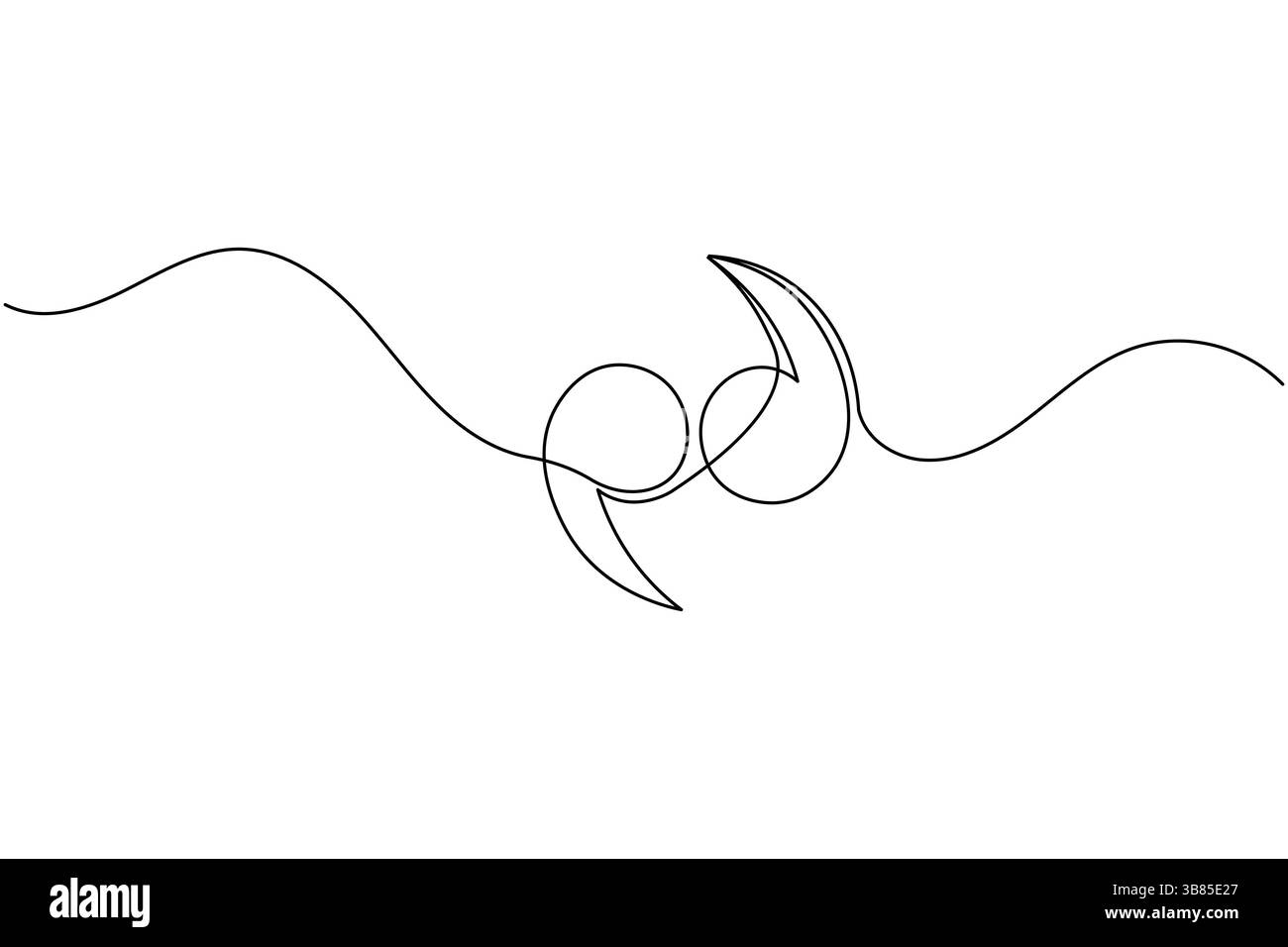 Quote mark continuous one line drawing and minimalist style isolate ...