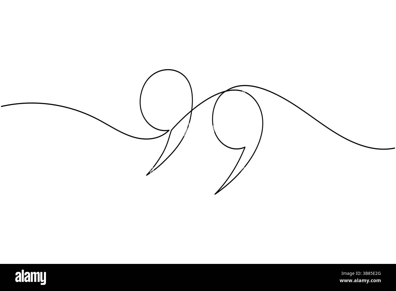 Quote mark continuous one line drawing and minimalist style isolate ...