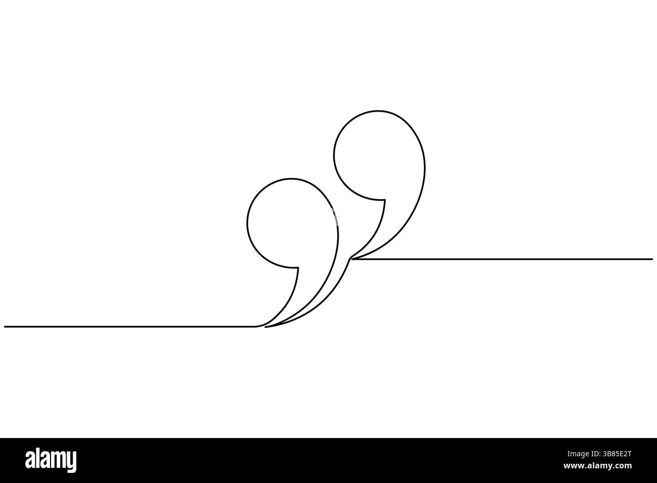 Quote mark continuous one line drawing and minimalist style isolate ...