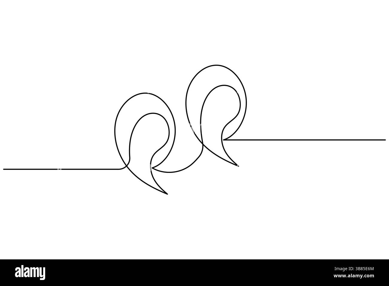 Quote mark continuous one line drawing and minimalist style isolate ...