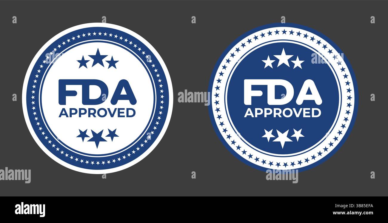 FDA Approved Badge Icon – Blue Seal of Approval Label for Medical ...
