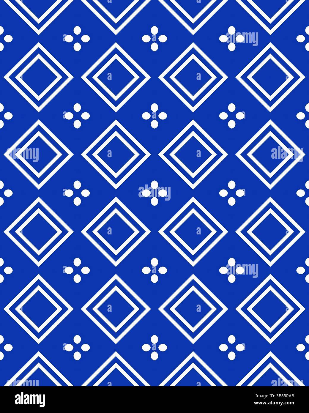 Geometric design features a vibrant blue background with white diamonds ...