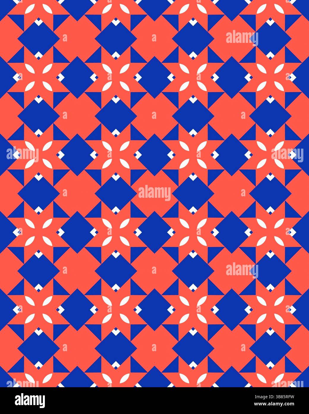 A vibrant geometric design showcases rows of stars and diamonds ...