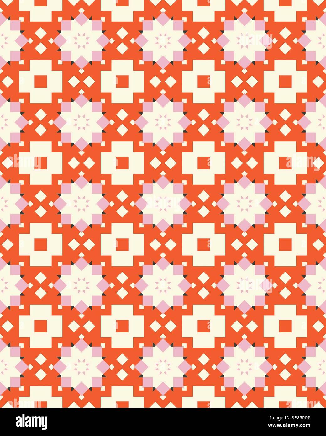 Colorful geometric pattern features repeating star and square shapes ...