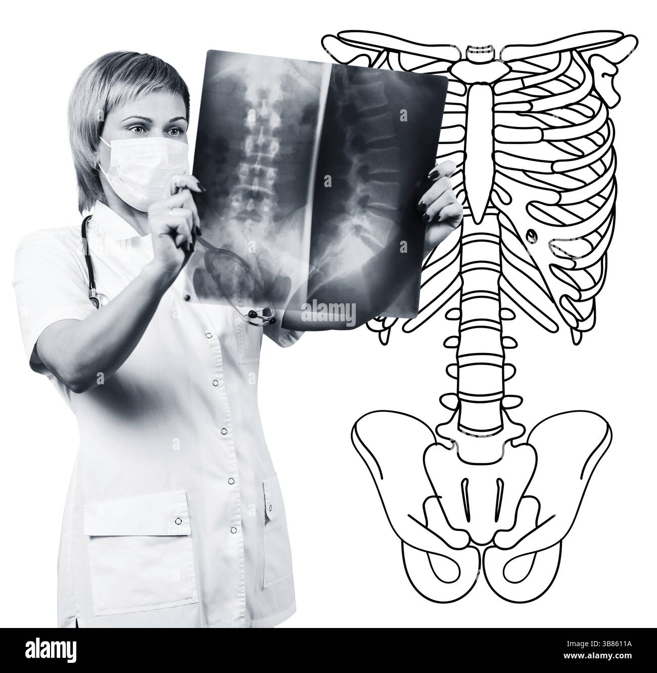 Doctor looking scan images Cut Out Stock Images & Pictures - Alamy