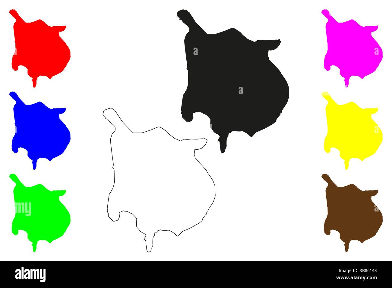 Purulia city (Republic of India, State of West Bengal) map vector ...