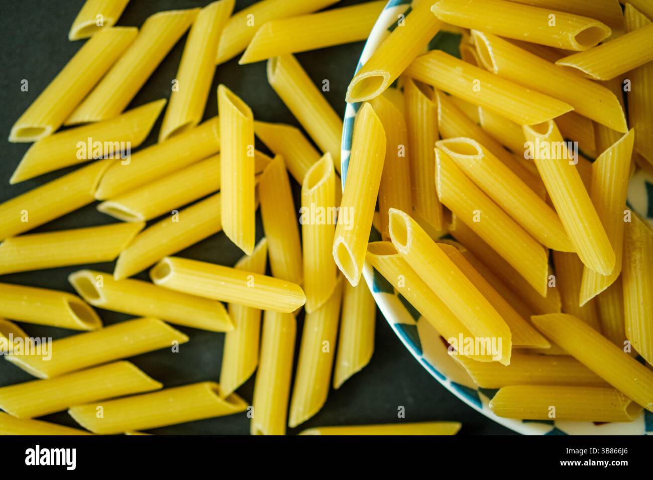 London UK, May 07 2025, Italian Style Dry Penne Pasta Food Staple Stock ...