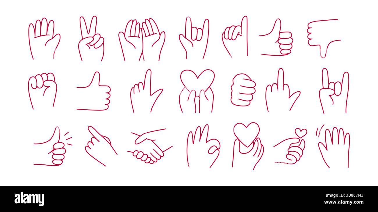 Hand gestures sketch Cut Out Stock Images & Pictures - Alamy
