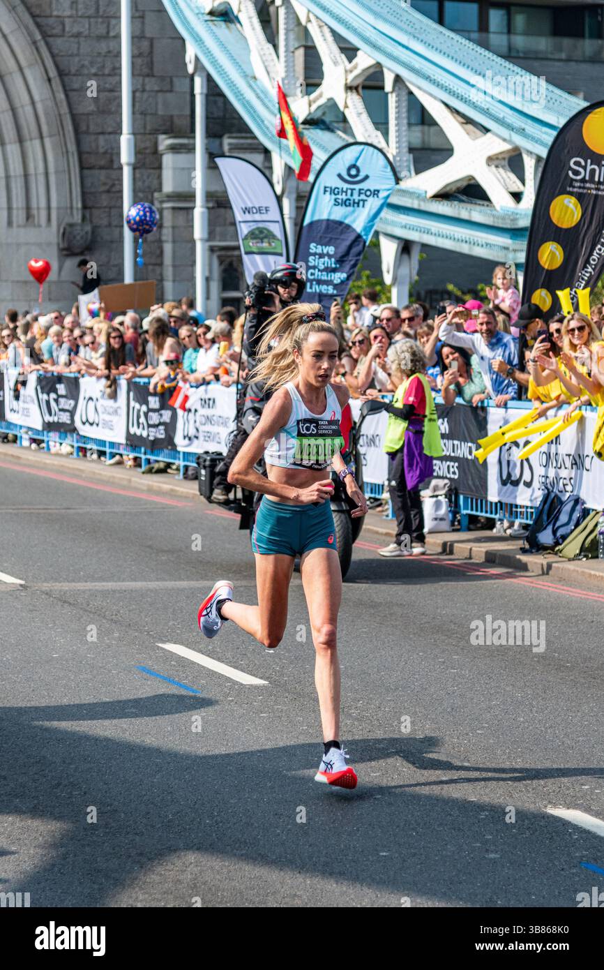 British women's elite runner Eilish McColgan running the London ...
