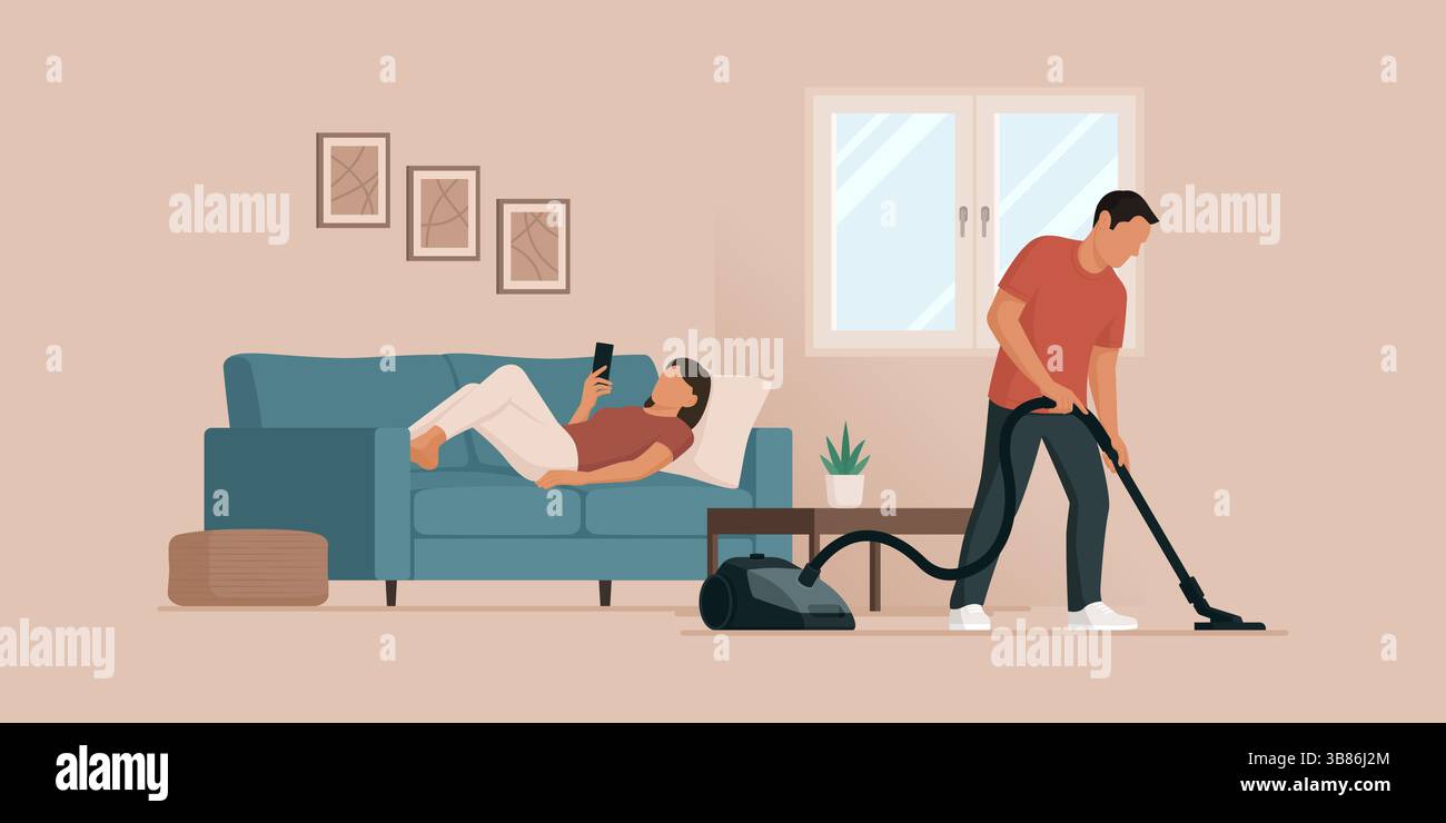 The careless husband Stock Vector Images - Alamy