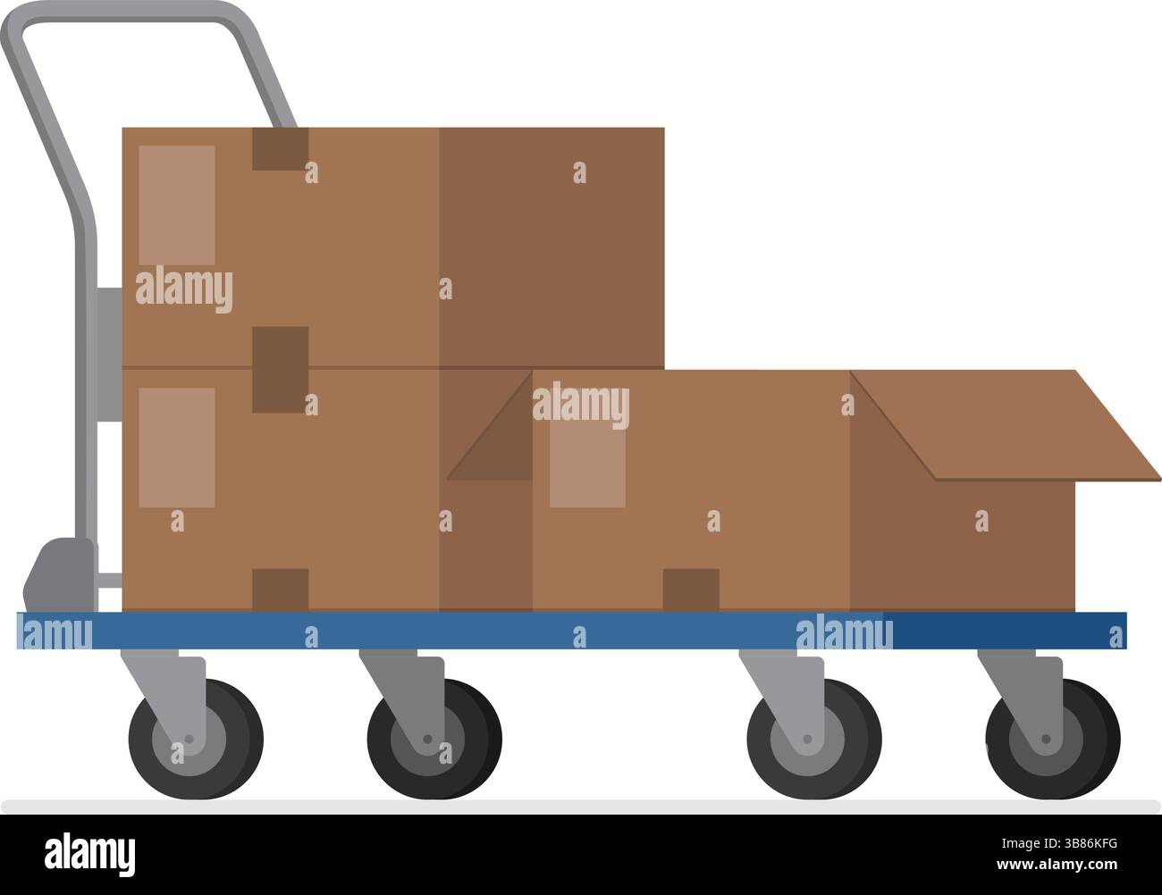 Warehouse hand truck loaded with boxes, logistics and transportation concept, isolated Stock ...