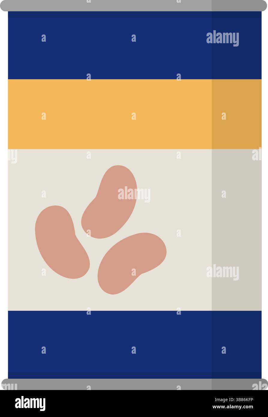 Canned beans in a tin can, canned food concept, isolated Stock Vector ...