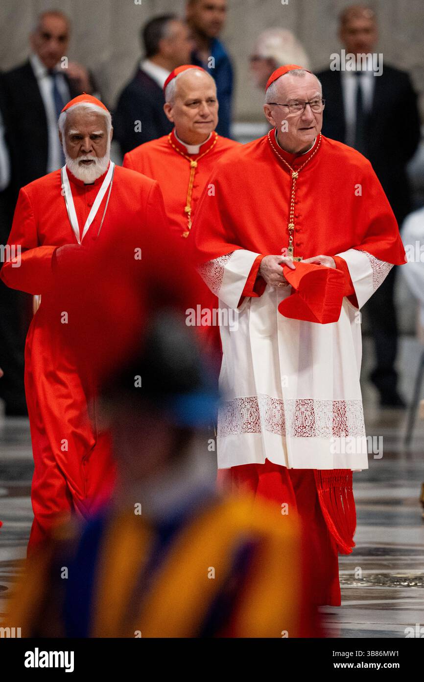 Vatican, Vatican. 07th May, 2025. Cardinal Pietro Parolin attends the ...