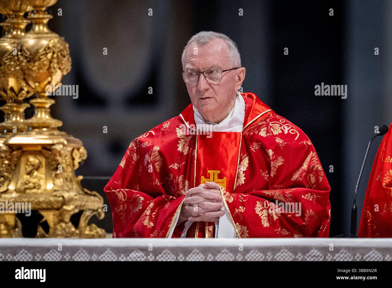 Vatican, Vatican. 07th May, 2025. Cardinal Pietro Parolin attends the ...