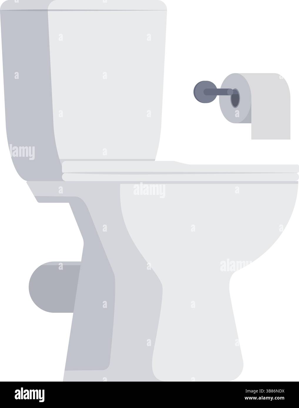 Toilet WC and toilet paper isolated, bathroom interior design and ...