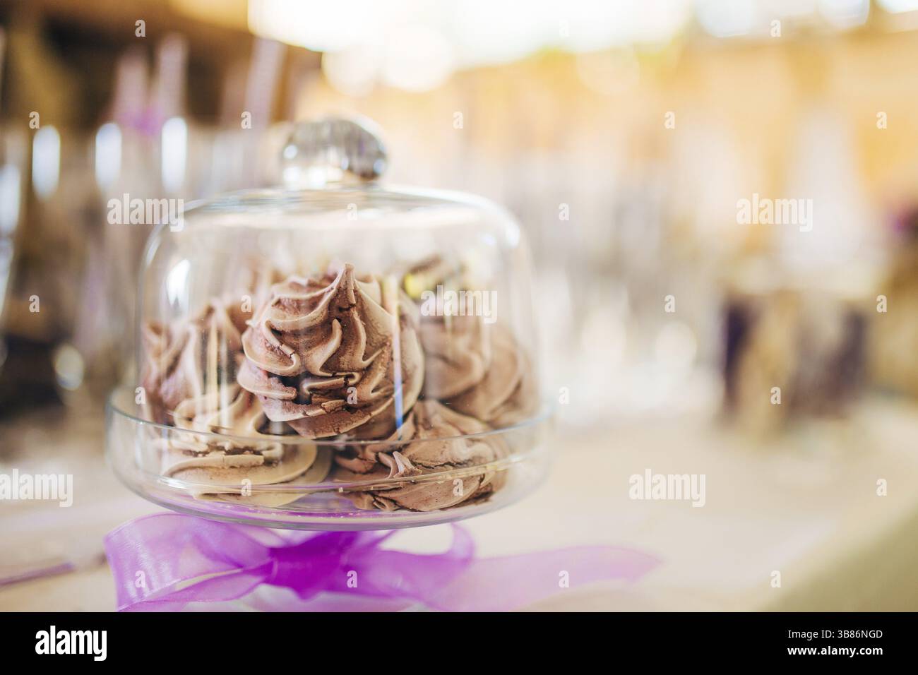 Delicious wedding reception candy bar dessert table Stock Photo - Alamy