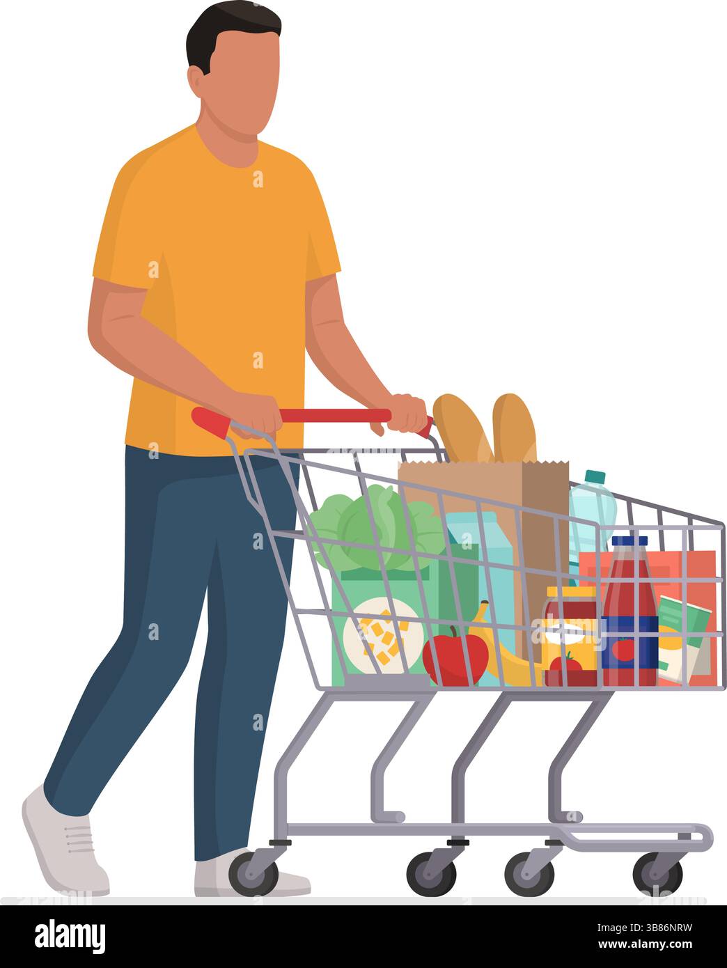 Daily shopper trolley Cut Out Stock Images & Pictures - Alamy