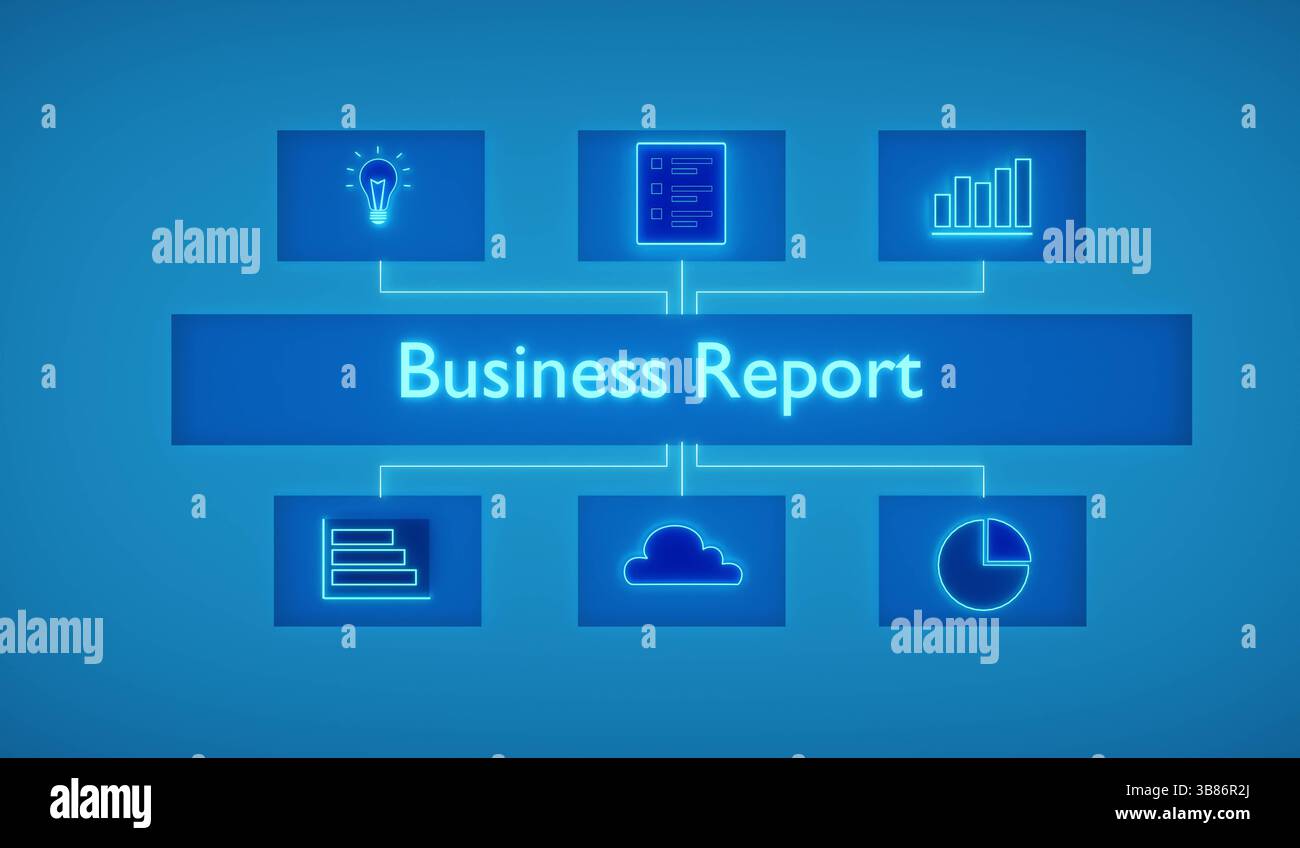 Business report. Company report, business symbols. Analysis ...