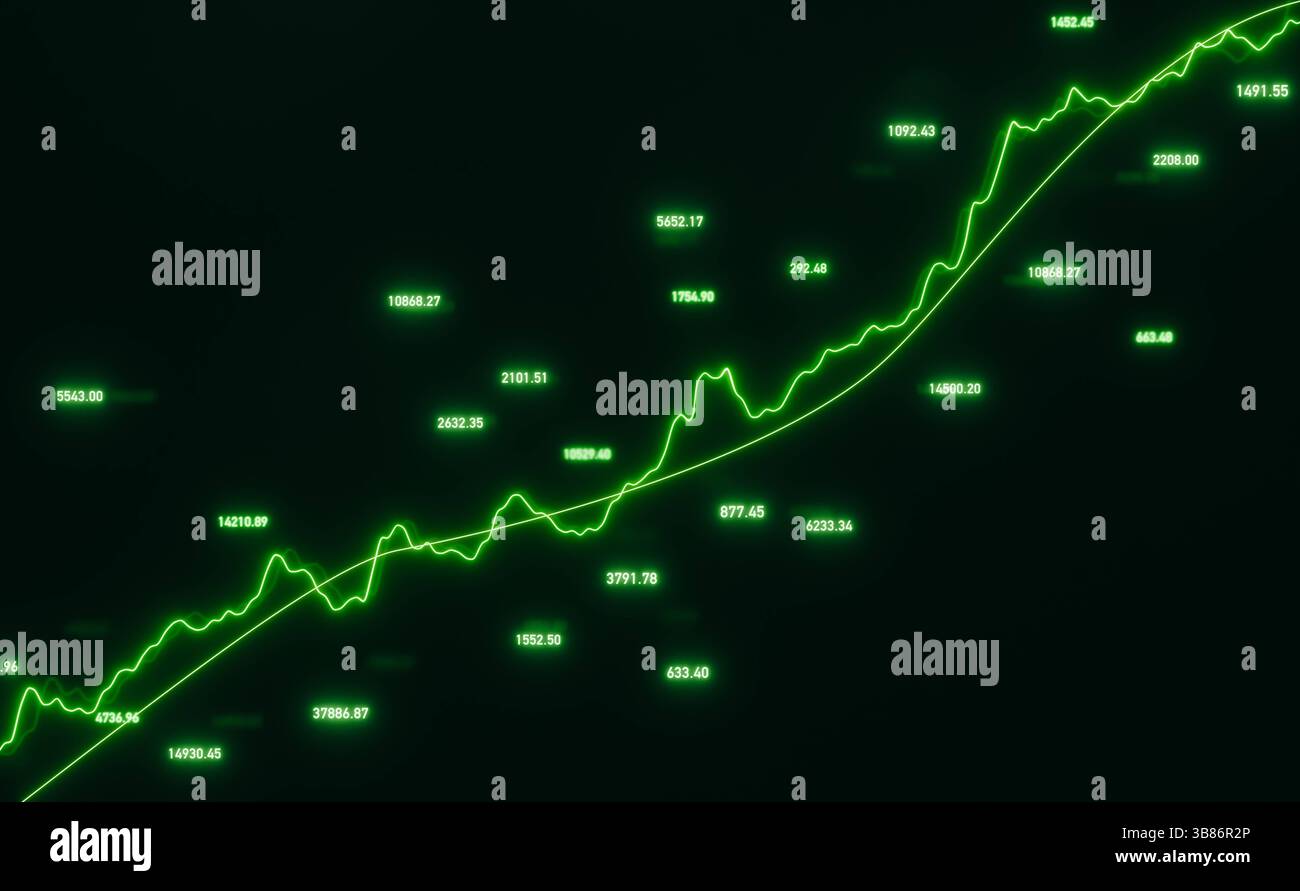 Rising stock market chart. Rising stock market chart. Business, risk ...