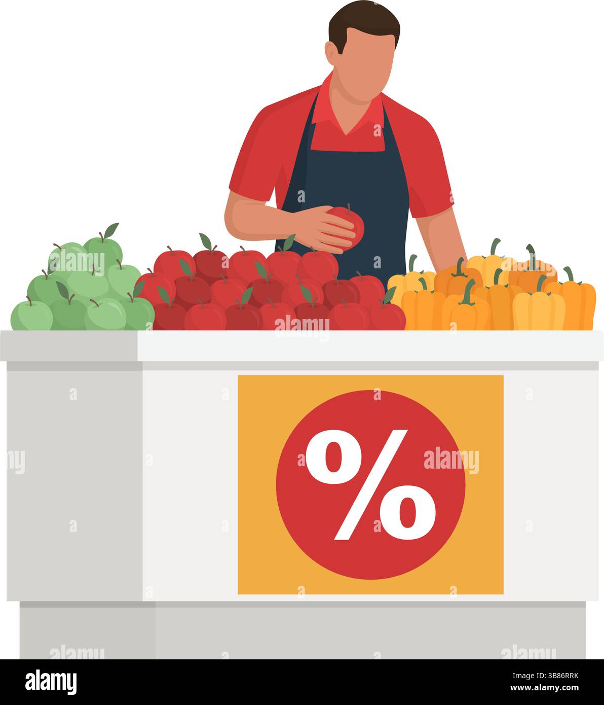 Grocery store worker standing Stock Vector Images - Alamy