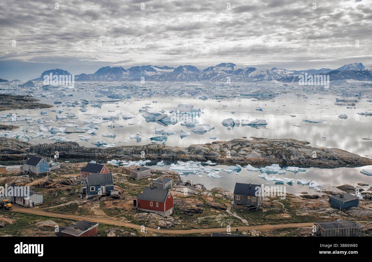 The traditional and remote Greenlandic Inuit village near Angmassalik ...