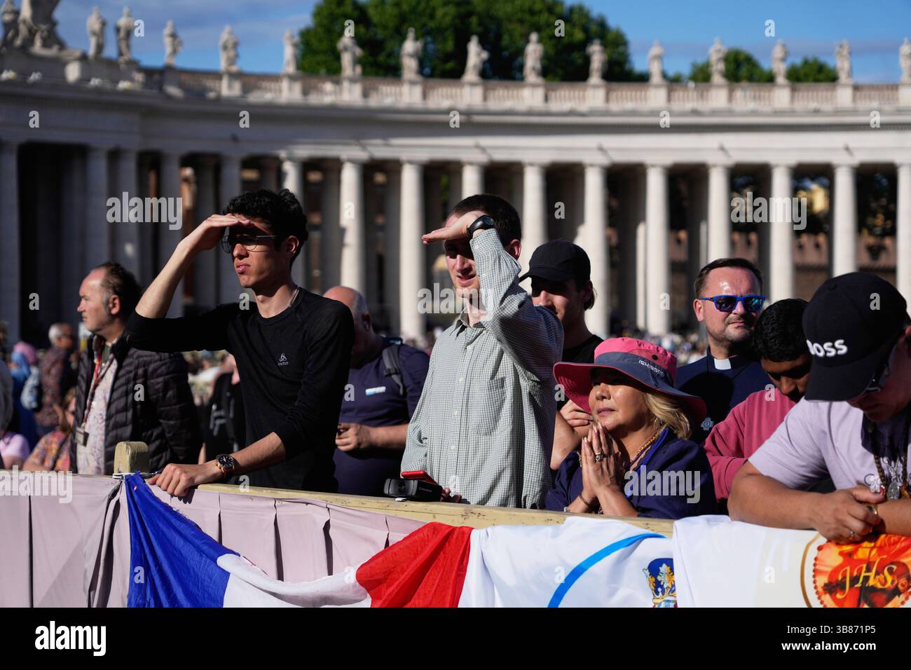 Faithful gather in St. Peter's Square as Cardinals are entering in the ...