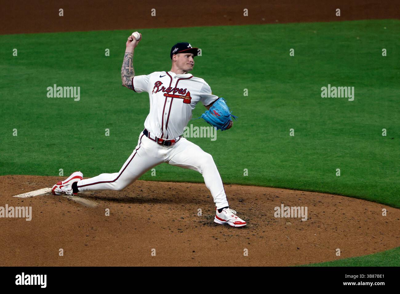 Atlanta Braves' AJ Smith-Shawver throws a pitch during the seventh ...