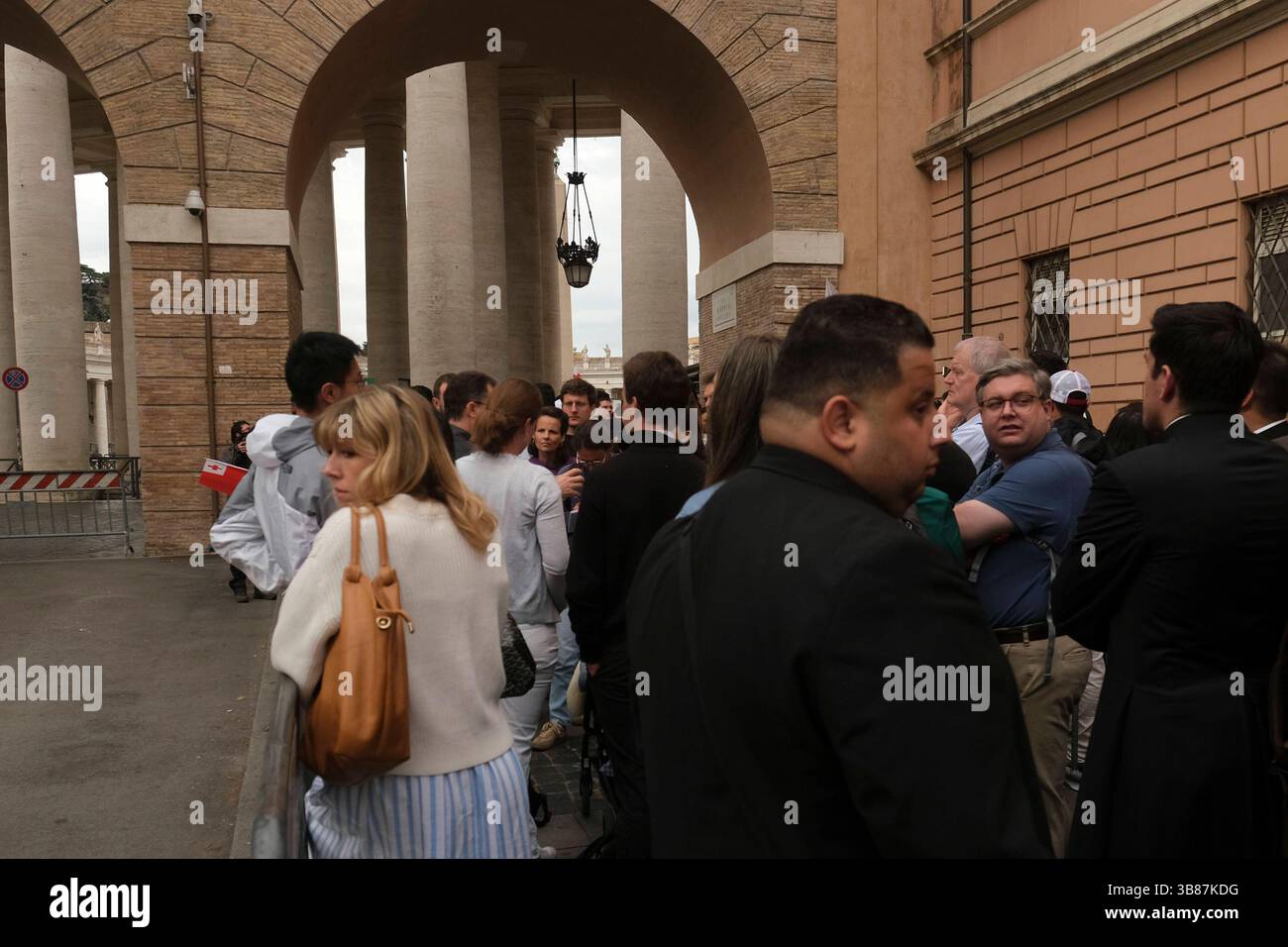 VATICAN POPE VOTE CONCLAVE people lining up to enter st. peter s square ...