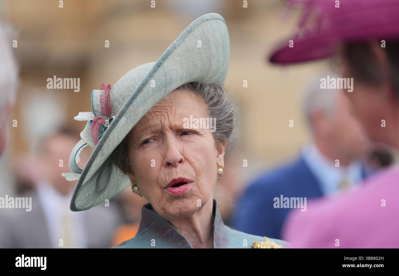 The Princess Royal speaks to guests during a Royal Garden Party at ...