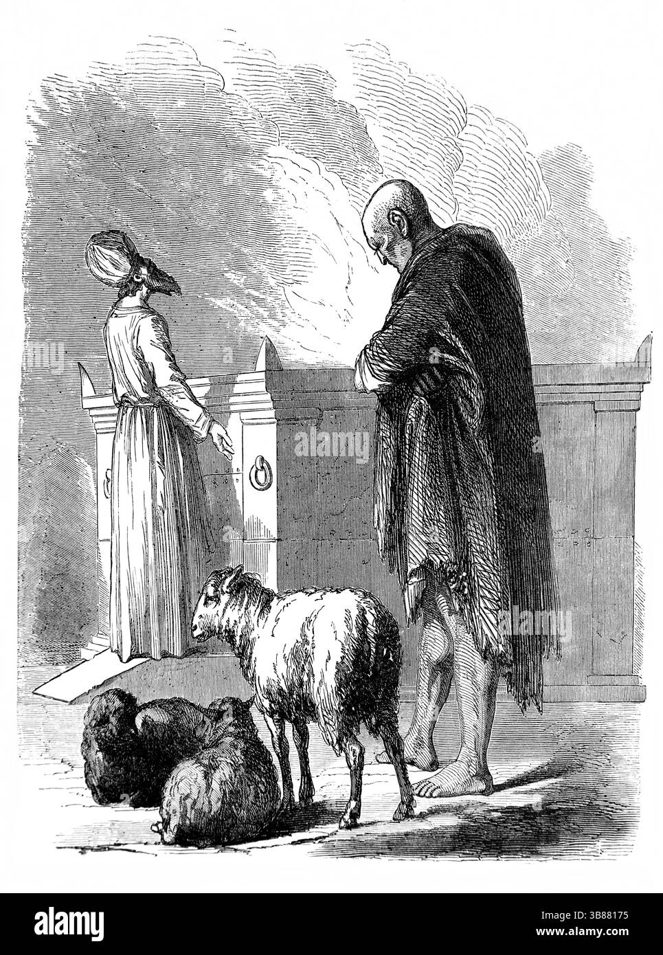 Illustration of the Leper at the Altar of burnt Offerings (Leviticus ...