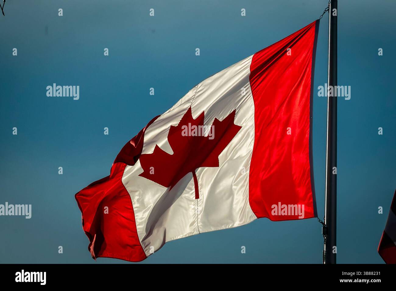KANSAS CITY, KS - MAY 02: The Canadian flag on display during the 2025 ...
