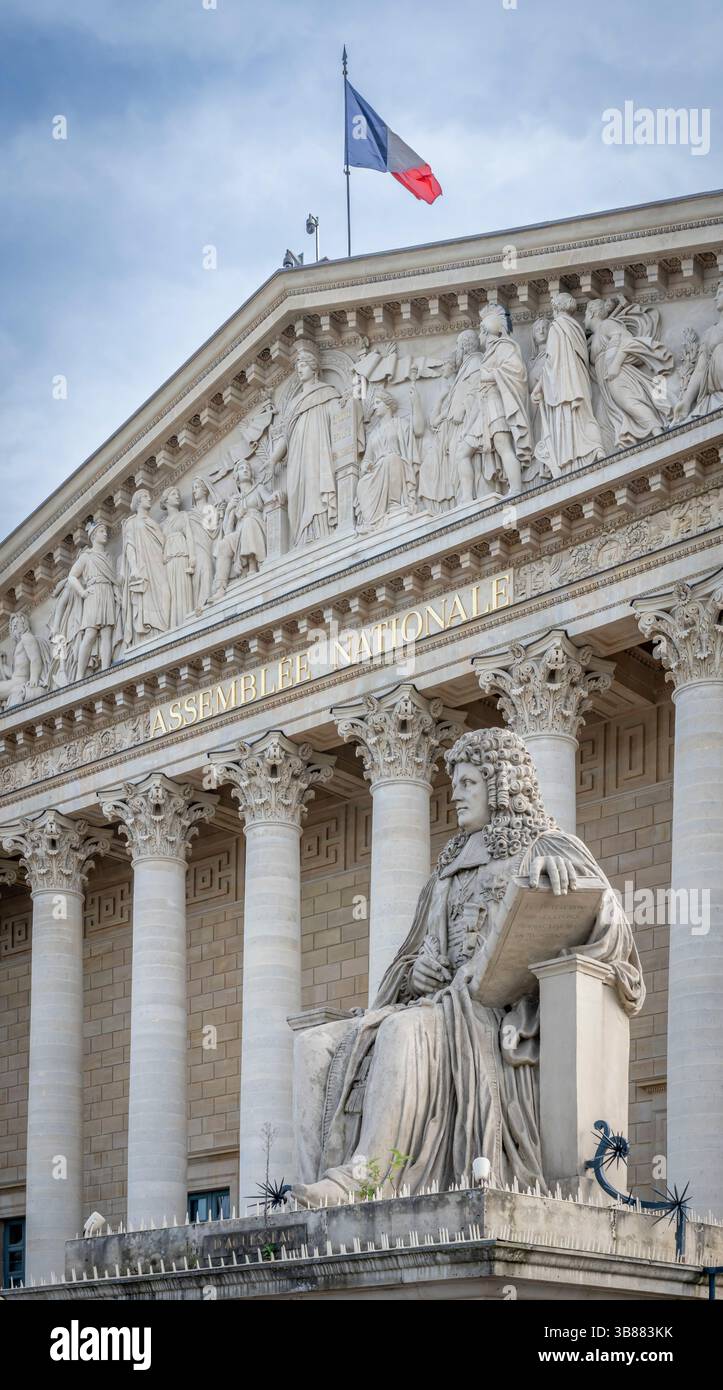 Paris, France - 05 02 2025: View facade of the National Assembly ...