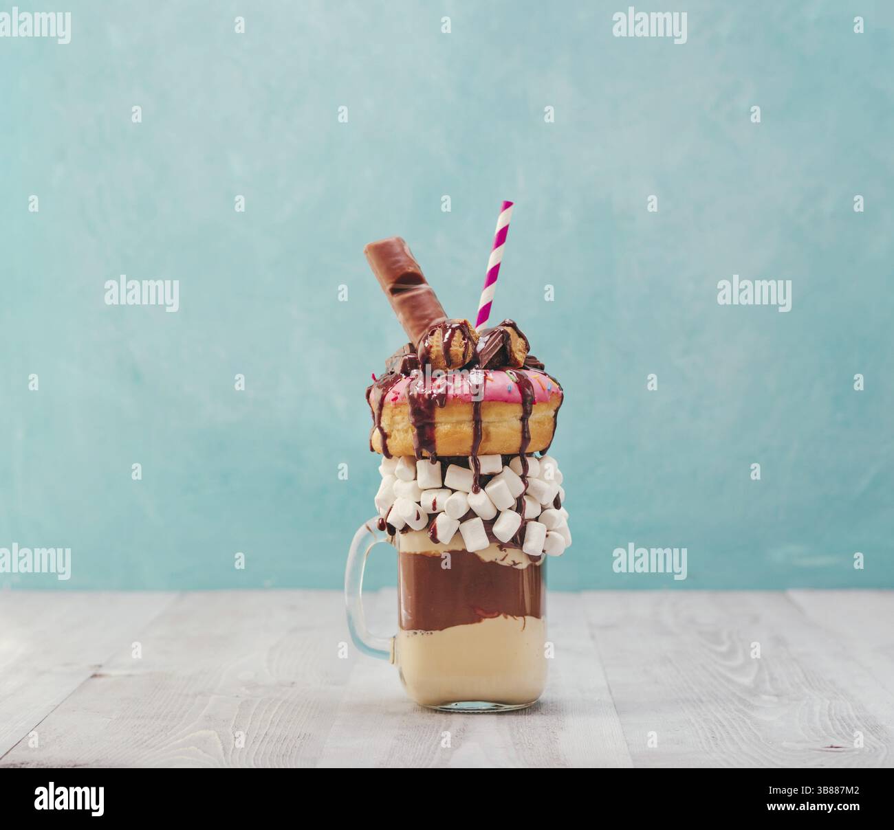 Chocolate and donuts extreme milkshake with marshmallow and other ...