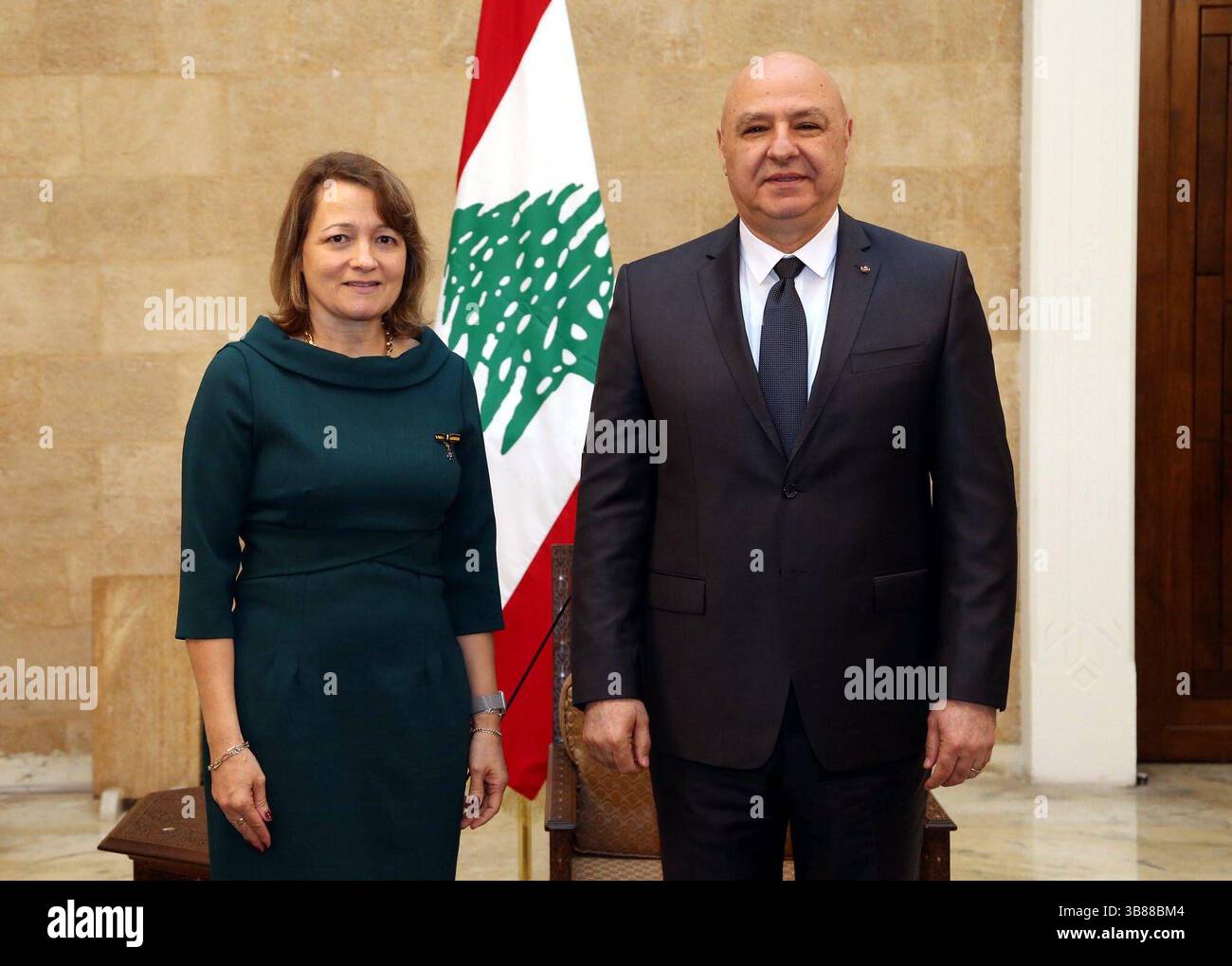 Lebanese President Joseph Aoun receives the credentials of the new ...