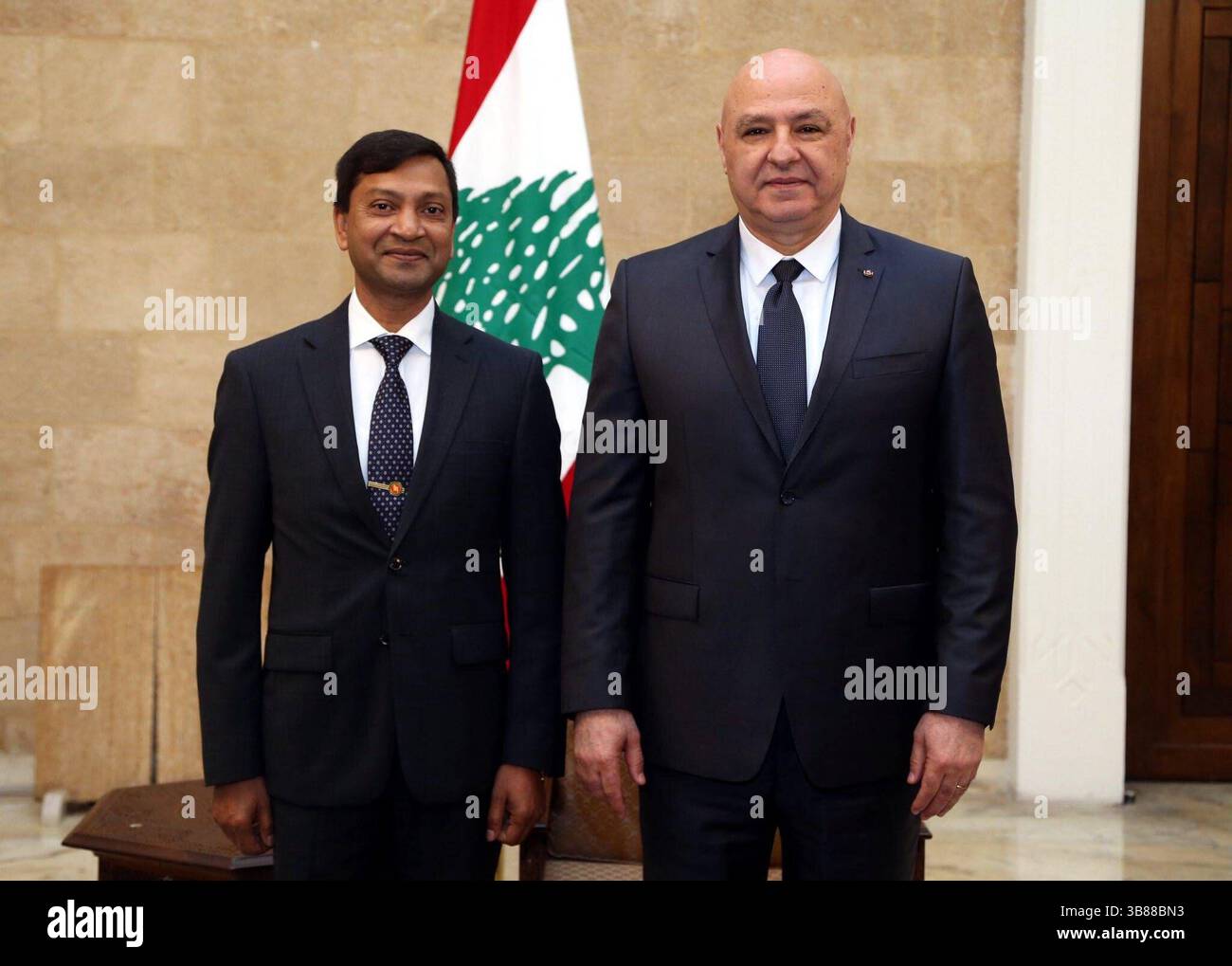 Lebanese President Joseph Aoun receives the credentials of the new ...
