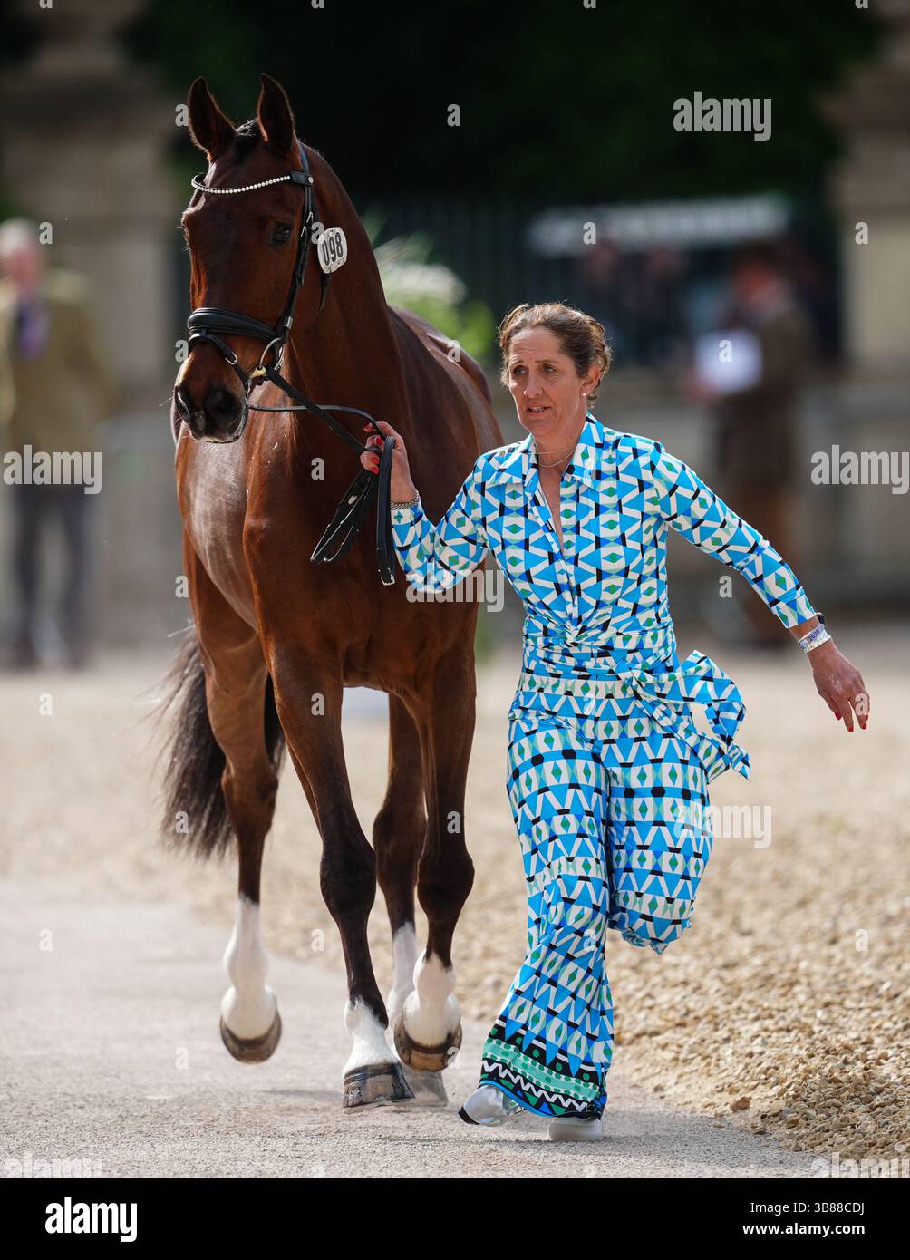 Caroline Powell with High Time during the horse inspection on day one ...
