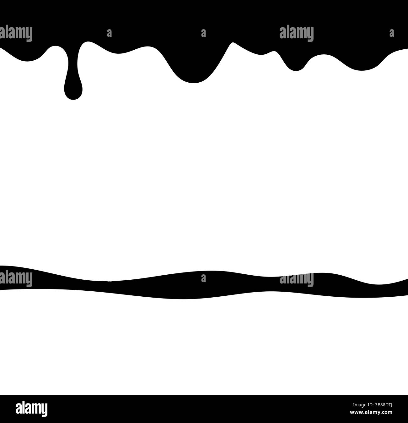 Black Dripping caramel and Wave Border: Minimalist Line Art Design ...