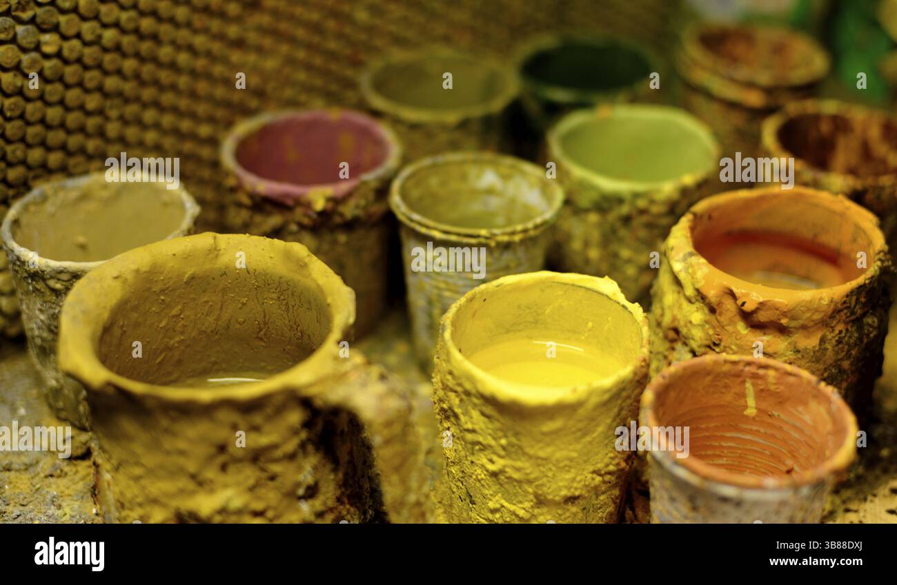 The tools for pottery's decoration in Tuscany Stock Photo - Alamy