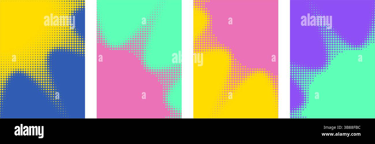 Set of half-tone colorful backgrounds. Vector illustration Stock Vector ...