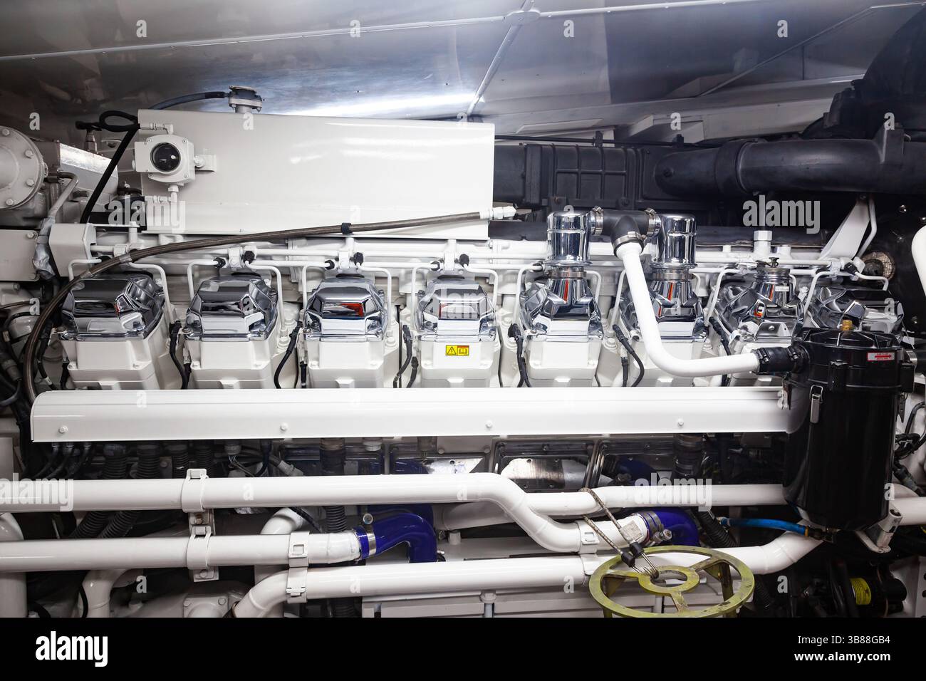 Marine engine installed inside a luxury yacht Stock Photo - Alamy